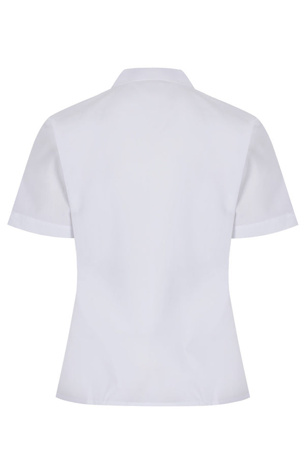 Short Sleeve Rever Collar White Blouses - Fletcher Sports