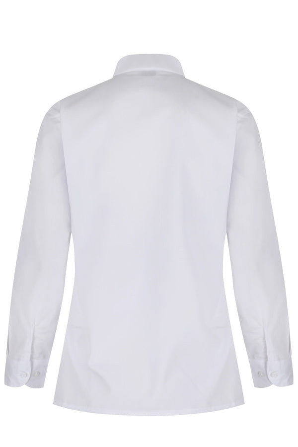 Long Sleeve Rever Collar White Blouses - Fletcher Sports